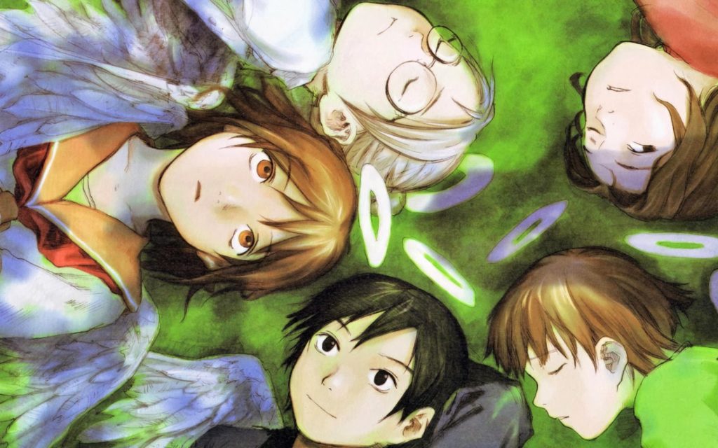 Haibane Renmei: Une ille qui a des ailes grises.